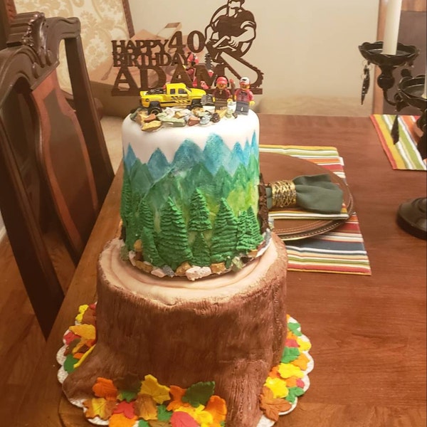 Lumberjack Birthday Cake Topper, Woodworker Cake Topper, Chainsaw Cake ...