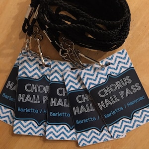 Teal Chevron Theme Classroom Hall Passes for Teachers, Personalized ...
