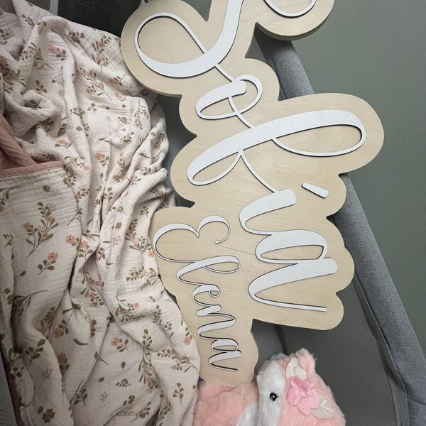 Large Wood Name Sign, Nursery Name Sign, Boho Nursery Sign , Above Crib ...
