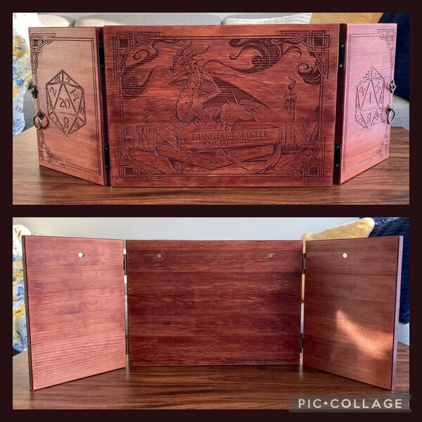 Custom Wooden DND Dice Box Tray RPG Dice Rolling Mat Tabletop Games D&D ...