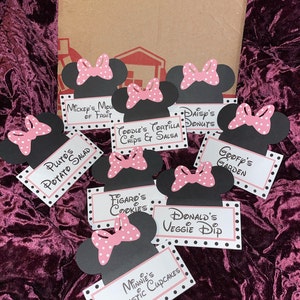 Minnie Mouse Food Signs-set of 8 - Etsy