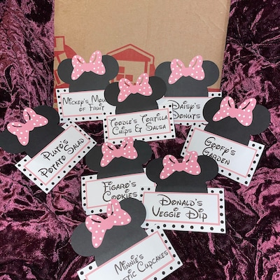 Minnie Mouse Food Signs-set of 8 - Etsy