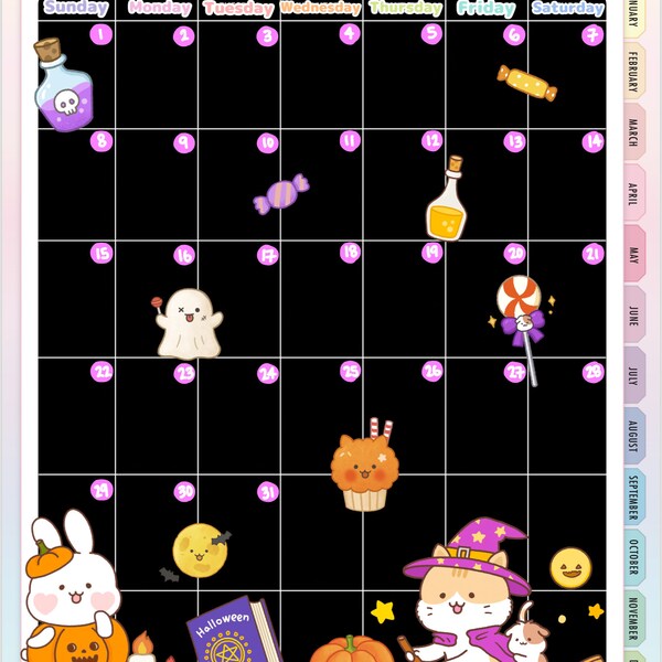 Cute Halloween Digital Stickers | Spooky Season Goodnotes Stickers ...
