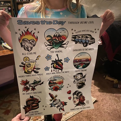Saves the Day Tattoo Flash - Etsy
