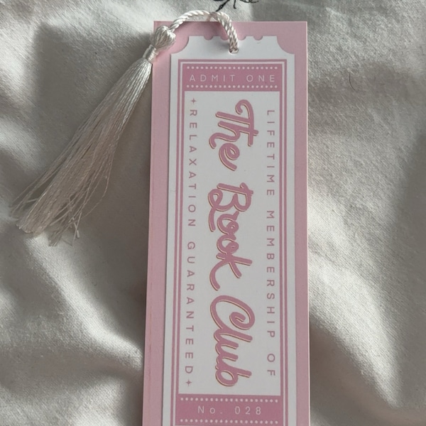Book Club Bookmark Pink Mustard Yellow Black Tassel Book Lover Reading ...