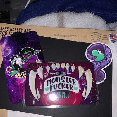 Monster Lover/ Fker Permit Laminated Holographic - Etsy