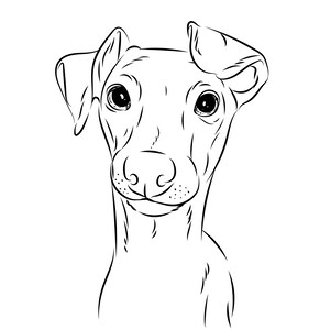 Custom Dog Outline, Dog Portrait INK, Pet Tattoo Commission, Line Art ...