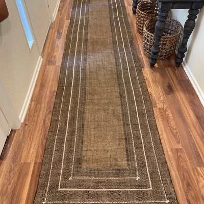 Hallway Runner Kilim Cotton Carpet Kitchen Dining Room Rug Hand Block ...