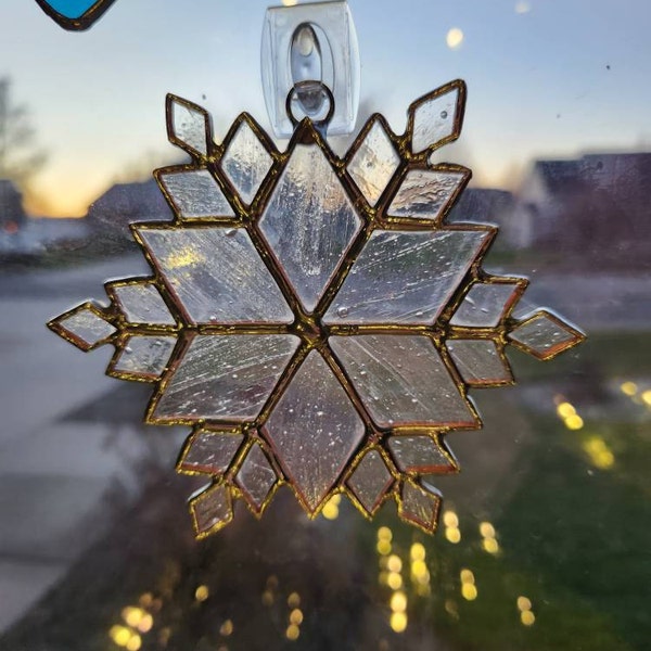 Snowflake Star Stained Glass Pattern, Stained Glass Patterns, Digital ...