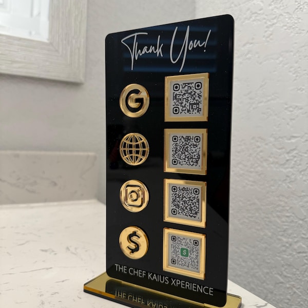 QR Code / 2 Codes / Social Media Sign / QR Code Sign / SIZE 4.5x5.25 - Etsy