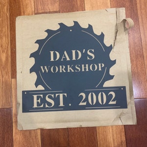Personalized Fathers Day Sign for Dad, Dads Workshop Sign,personalized ...