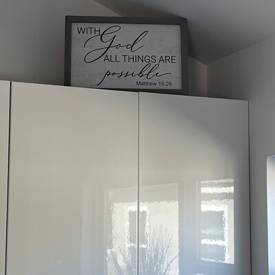 Scripture Wall Decor-with God All Things Are Possible Sign-bible Verse ...