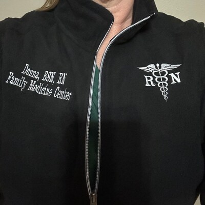Nurse Jacket, RN Full Zip, Personalized Ladies, LPN 4 - Etsy