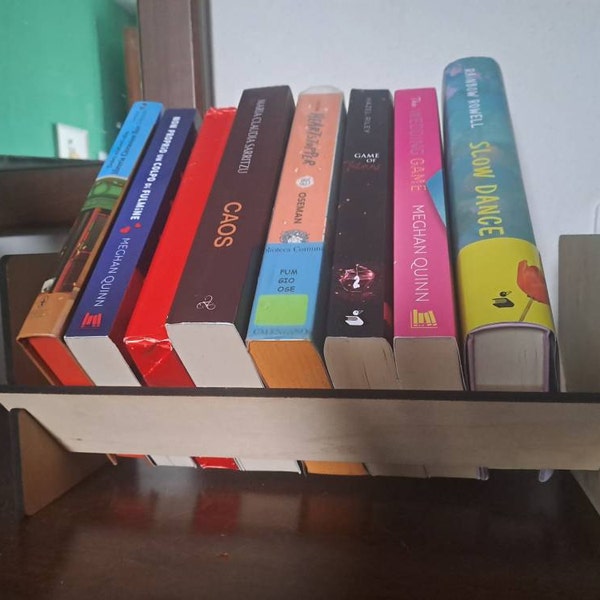 Wooden Tabletop Bookshelf: Small Tilted Book Display - Etsy
