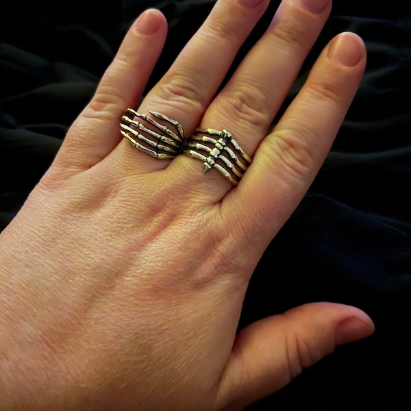 Rib Ring// Sterling Silver// Handmade Solid S925//unique Punk Gothic ...