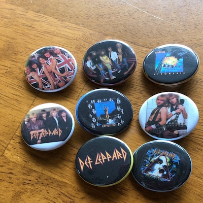 Def Leppard Pins Classic Rock Buttons 1980's Hair Band Metal Band ...