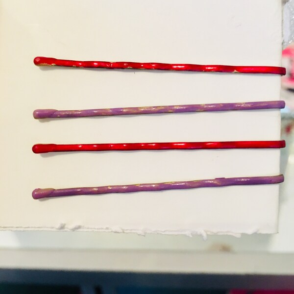 2 Inch HAND Colored Bobby Pin, Cute Colorful Pageant Hair Pin, Unique ...