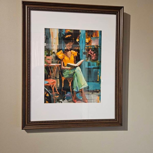 Pink Floral Reading Art Print, Woman Reading Art, Reading Poster, Cute ...