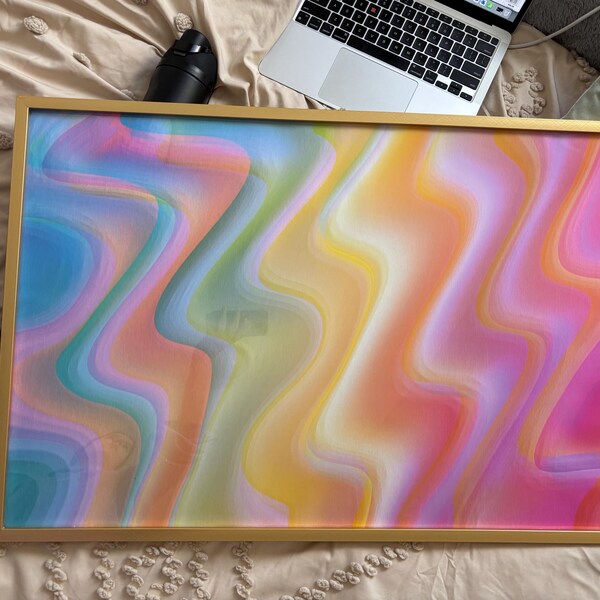 Chromatic Cosmos, Abstract Rainbow Art, Psychedelic Wall Decor, Surreal ...