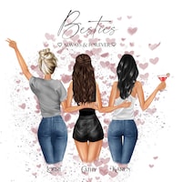 5 Best Friends Gift Five Best Friends Print 5 Friends Poster Five ...