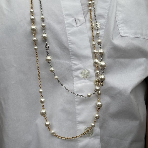 Multi-strand Chain Necklace, Long Chain Necklace, Long Multi-strand ...