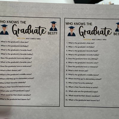 Graduation Games Who Knows the Graduate Best Fun Graduation Party Games ...