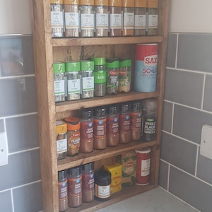 Rustic Wooden Spice Racks Handmade Bespoke From 100% Recycled - Etsy UK