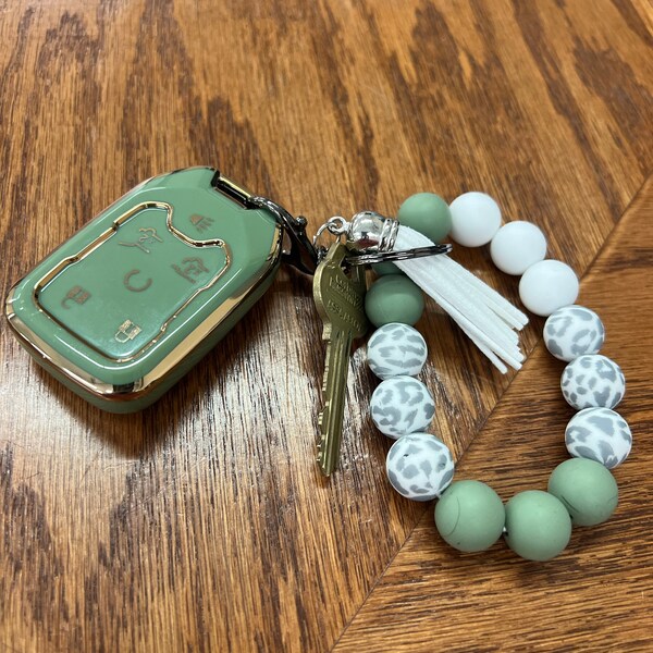 Wristlet Keychains Stretchy Keychain/custom Keychain/silicone Beaded ...