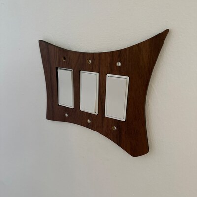 Arbor Walnut Wood Light Switch Covers Mid Century Modern Wall Plate MCM ...