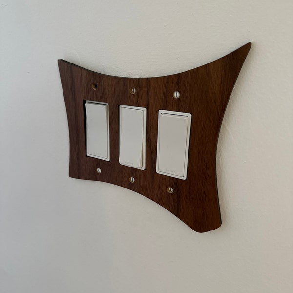 Arbor Walnut Wood Light Switch Covers Mid Century Modern Wall Plate MCM ...