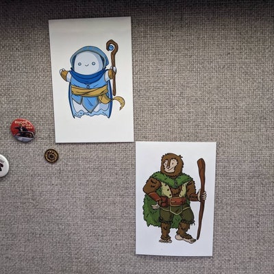 Cryptid Prints Trio Dnd Cryptids Rogue Mothman, Druid Bigfoot, Cleric ...