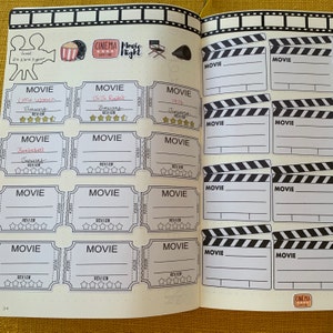 Movie Ticket Sticker Strip Film Review Tracker Stickers for - Etsy