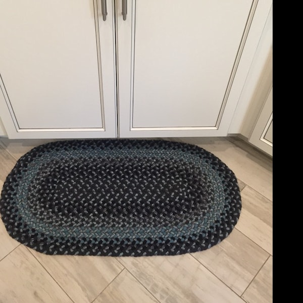 Hand Braided Round Multi Colored Wool Rug 26.5 - Etsy