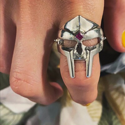 MF DOOM Ring Set With Square Ruby Hip Hop Rap Spartan Madvillian ...