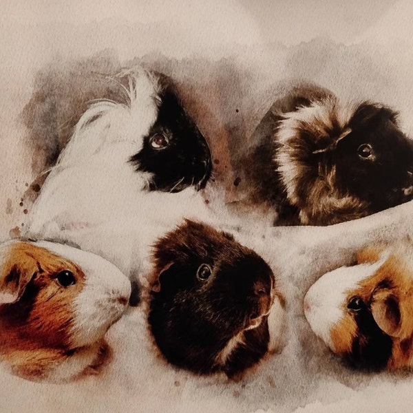 Pet Merged Photo Into One| Pet Portrait Collage| Two Pet| Pet Print ...