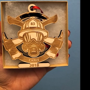 Firefighter Ornament Fire Department Ornament Christmas | Etsy