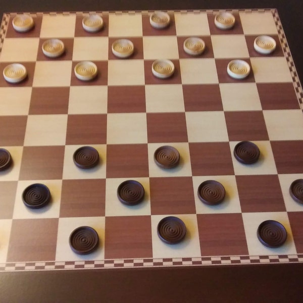 Qty 24 - 1.25" Wood Stacking Checkers Finished in Clear and Walnut, 12 ...