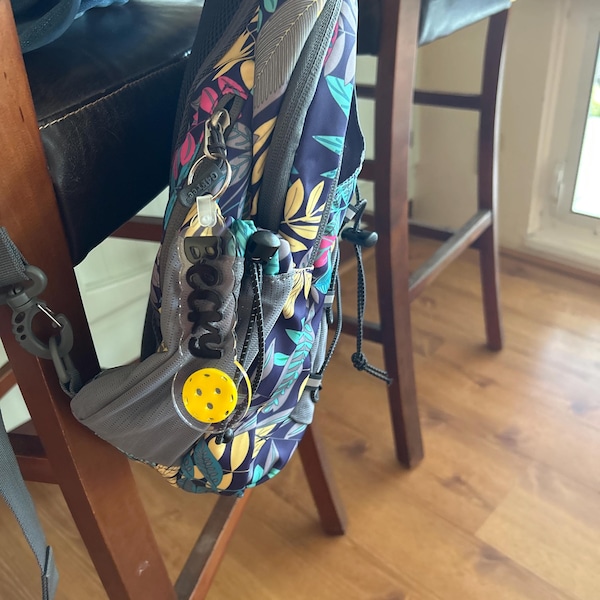 Varsity Letter Backpack Tag - Initial Keychain - Baby Bag Tag - Diaper ...