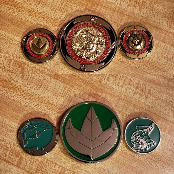 Mighty Morphin Power Rangers Challenge Coin Gift Green Ranger Thunder ...