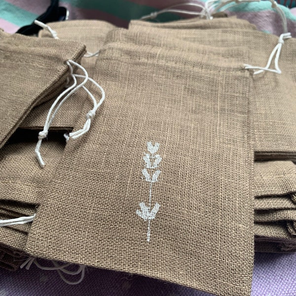 20/25 Empty Linen Sachets, Bag for Lavender, Nature Inspired Gift Pouch ...