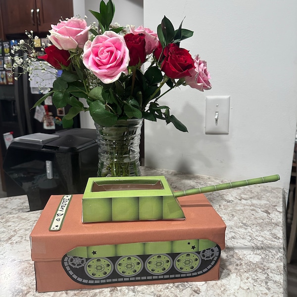 Tank Valentine Box Kit | DIY Printable Box Decor Kit for Valentine's ...