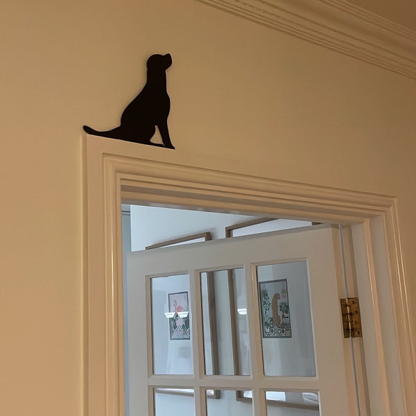 Black Labrador Door Topper Handmade Sitting on Top of Door Frame 3mm ...