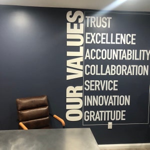 Our Values, Office, Wall, Art, Decor, 3D, PVC, Typography ...