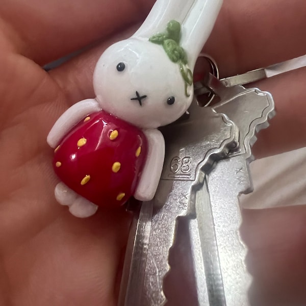 Miffy Handmade Frog Costume Keychain Charm Green and Yellow 1.5 Inches ...