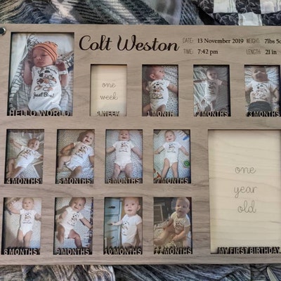 Personalized Babys First Year Frame - Etsy