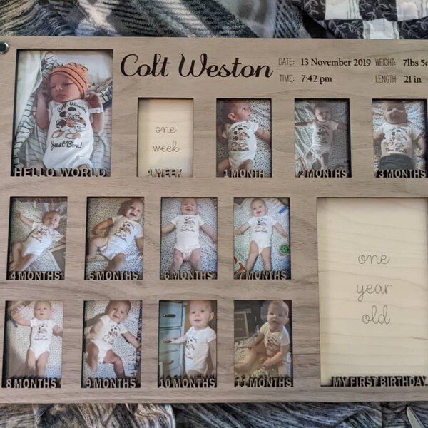 Personalized Baby’s First Year Frame - Etsy