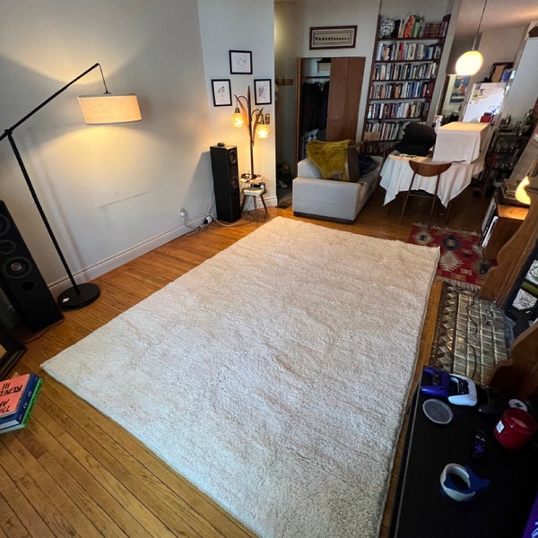 Moroccan Rug Ivory - Solid Creamy Rug - Plain Cream Rug - Wool Berber ...