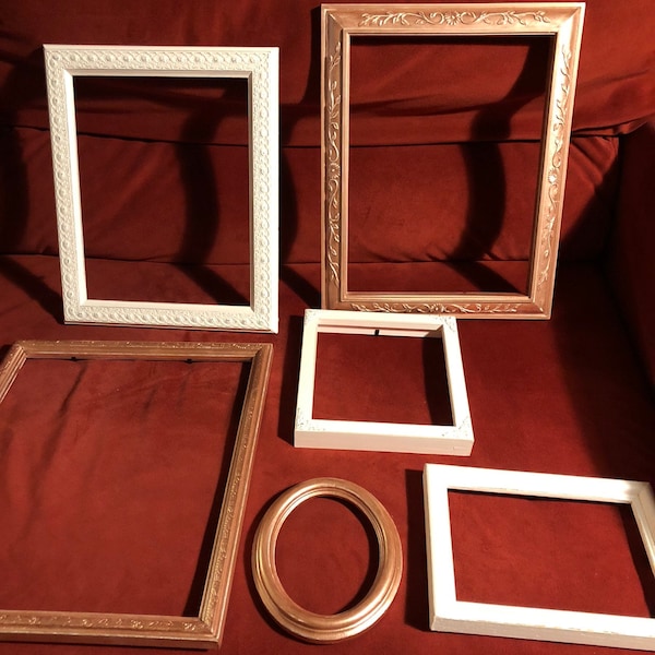 Gallery Wall Frame Assortment - Vintage Picture Frame Set - Custom Painted - Jade Green and ...