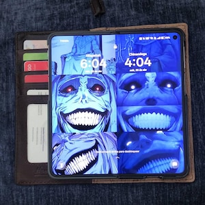 Genuine Leather Fo Oneplus Open Case Wallet Handmade Wireless Luxury ...