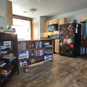 Fridge Vinyl Sticker old Wooden Door/ Self-adhesive Vinyl Refrigerator ...